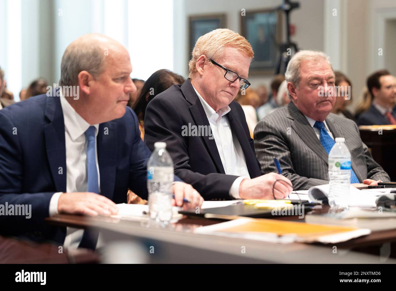 Alex Murdaugh Center And His Legal Team Listen To Prosecutor