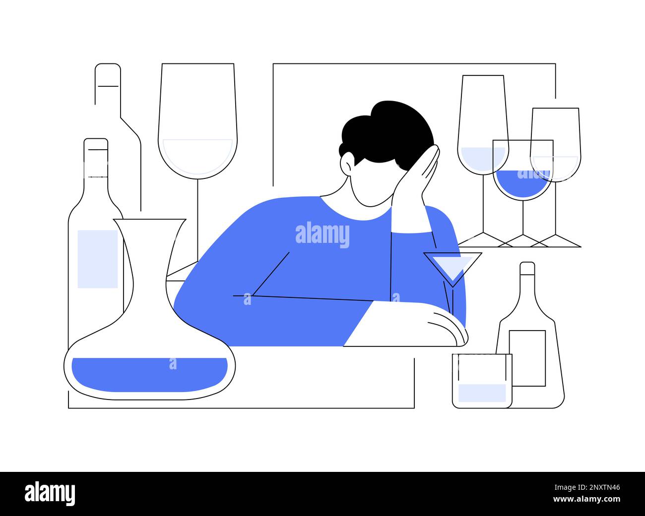 Drinking alcohol abstract concept vector illustration Stock Vector ...