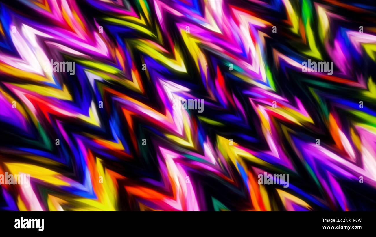 Bright twisting triangular figures . Motion. Black background with ...
