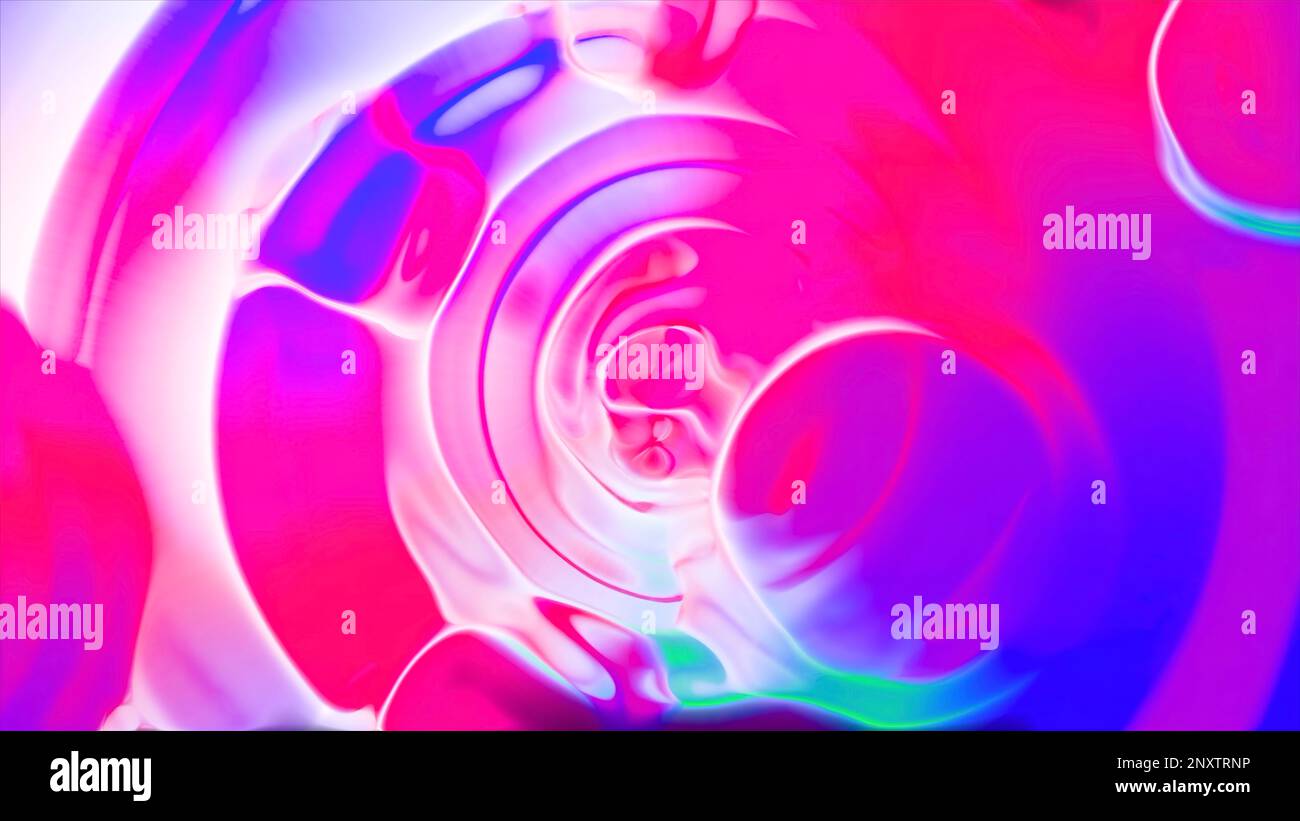 Colorful abstract liquid spinning with bubbles. Motion. Circles on ...