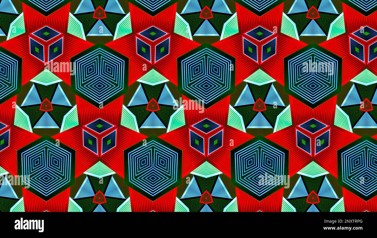 Bright flashing pattern of geometric shapes. Motion. Acid flashing ...