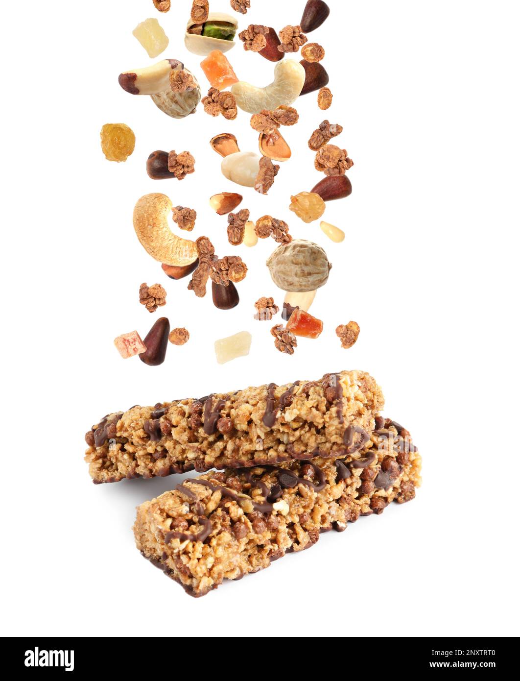 Dried fruits nuts falling on Cut Out Stock Images & Pictures - Alamy