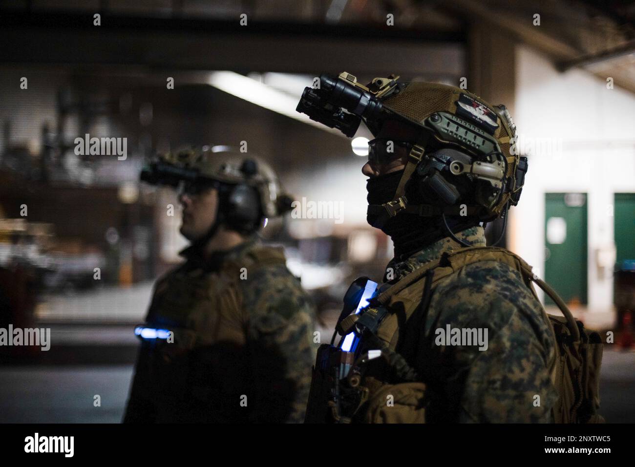 U.S. Marine Corps Staff Sgt. Jamby Perez, left, and Staff Sgt. Jacob ...