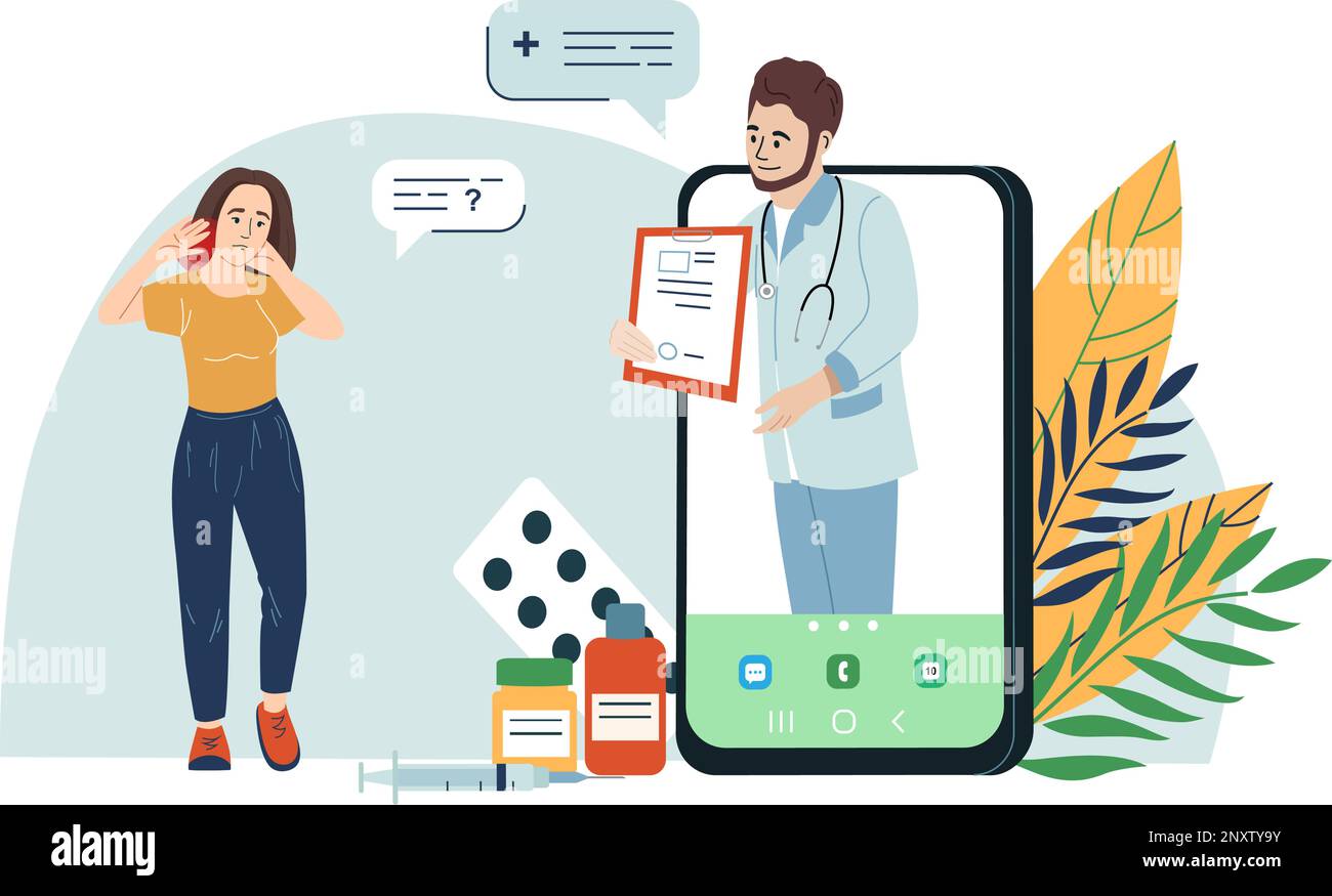 Physical pain and injury flat composition with human characters of ...