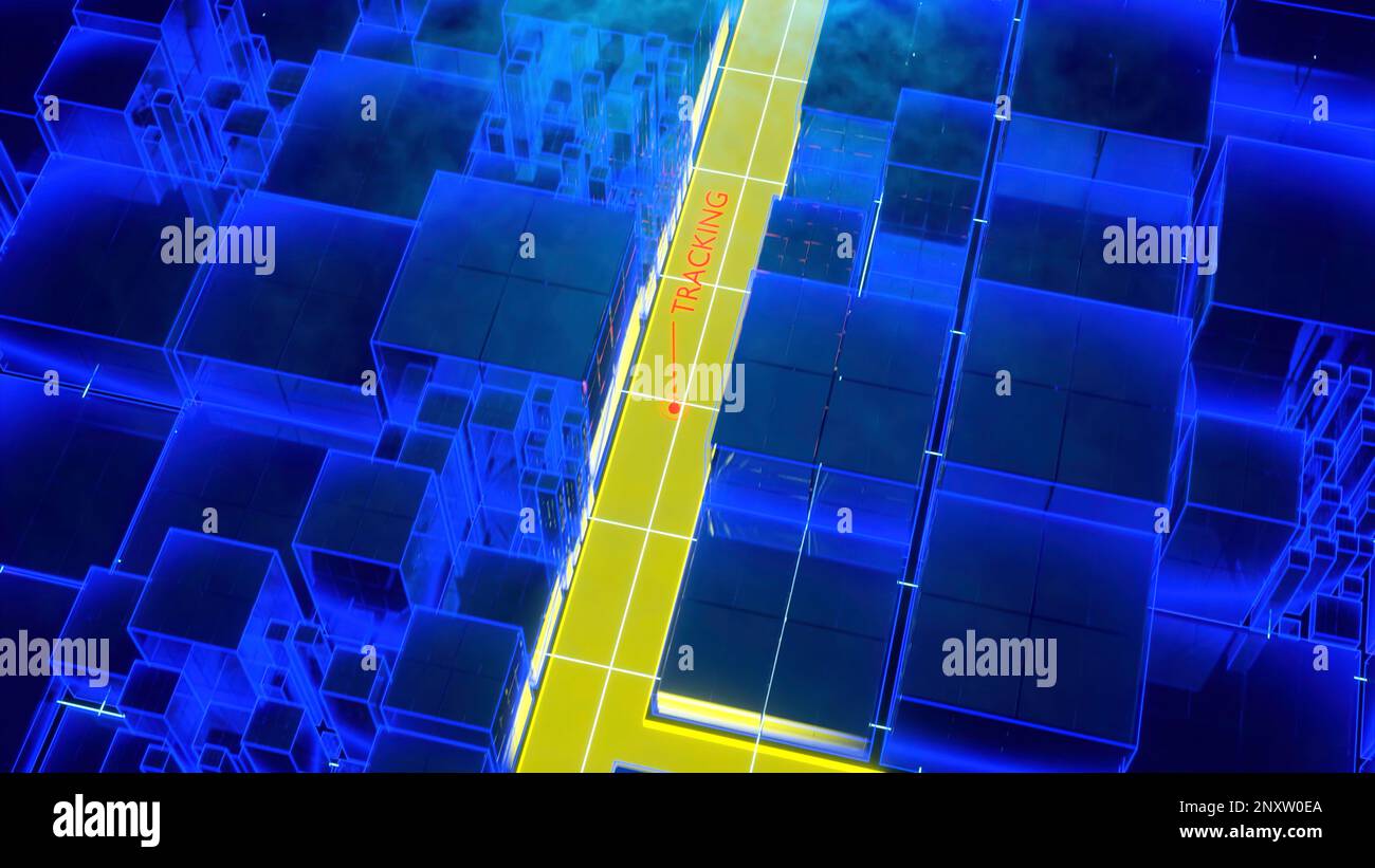 Futuristic digital city map layout with satellite GPS coordinate ...
