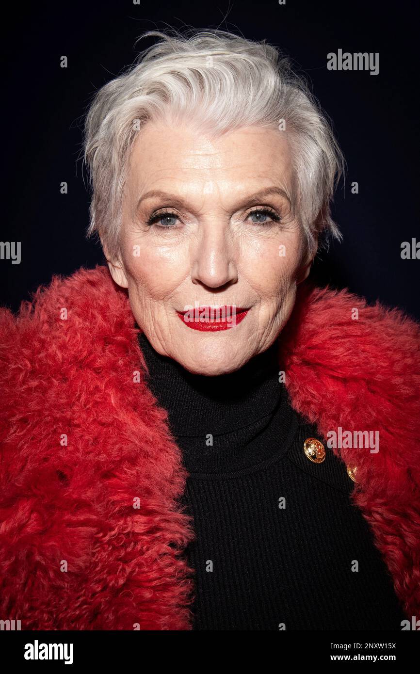 Maye Musk attends the Balmain Fall/Winter 2023-2024 ready-to-wear ...