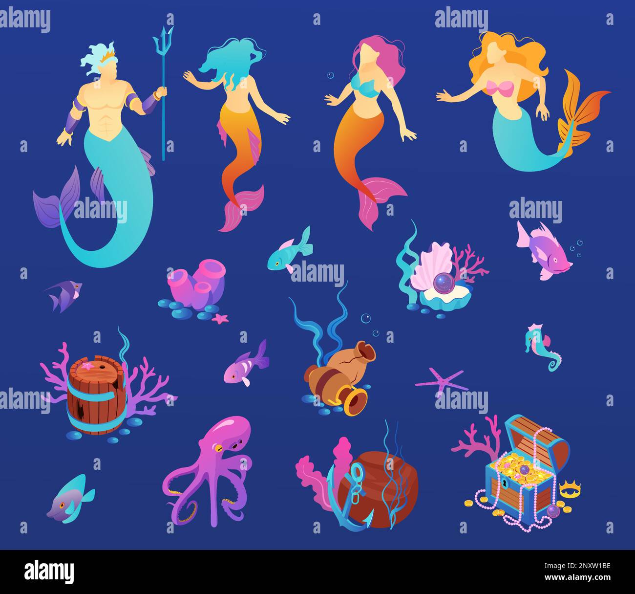 Mythical creatures and sea Stock Vector Images - Alamy