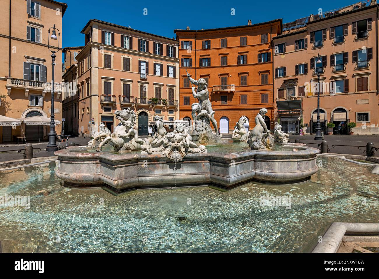 Piazza Navona Fountain, Fontana del Moro, Rome, Italy Stock Photo - Alamy