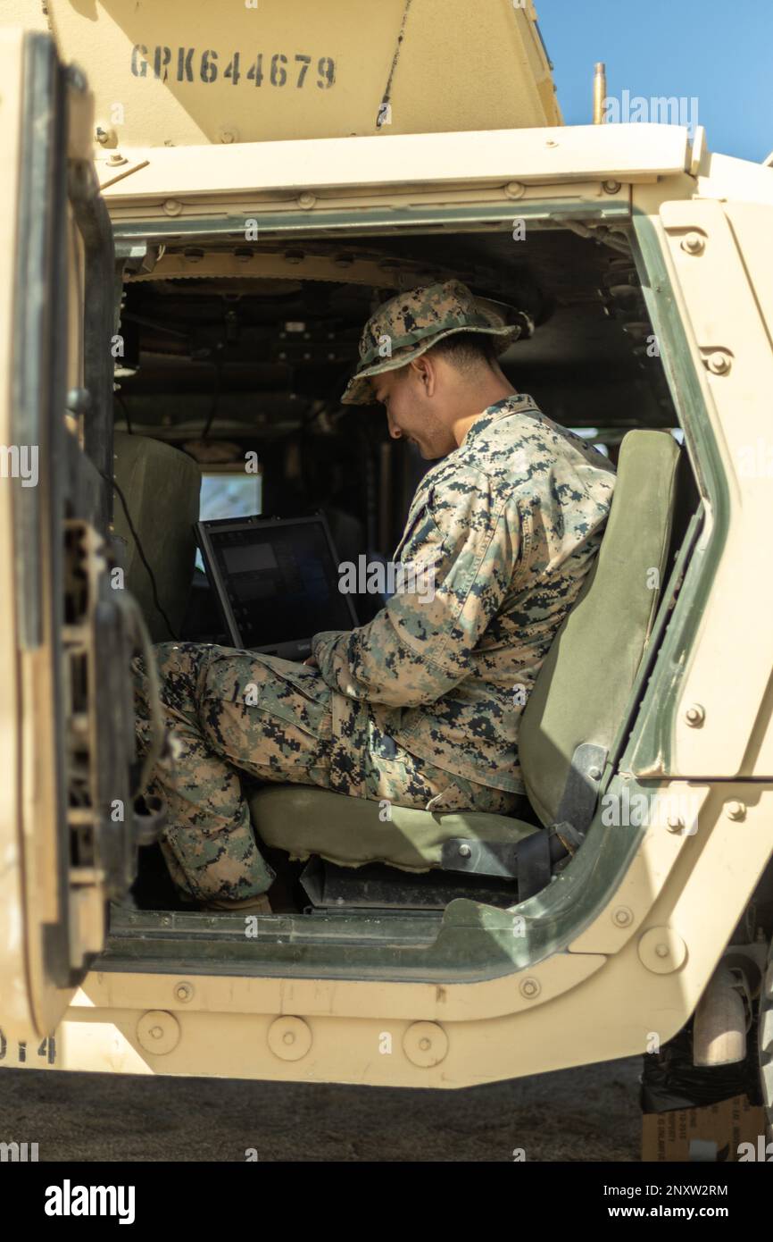 U.S. Marine Corps Cpl. Jacob Ferinde, a radio operator with 3d Littoral ...