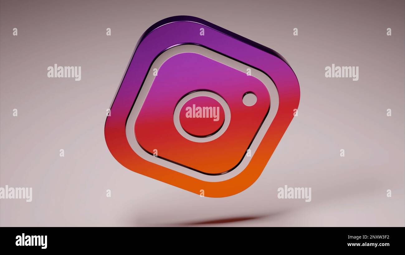 3d spinning Instagram logo , icon or symbol animation. Design. Concept ...