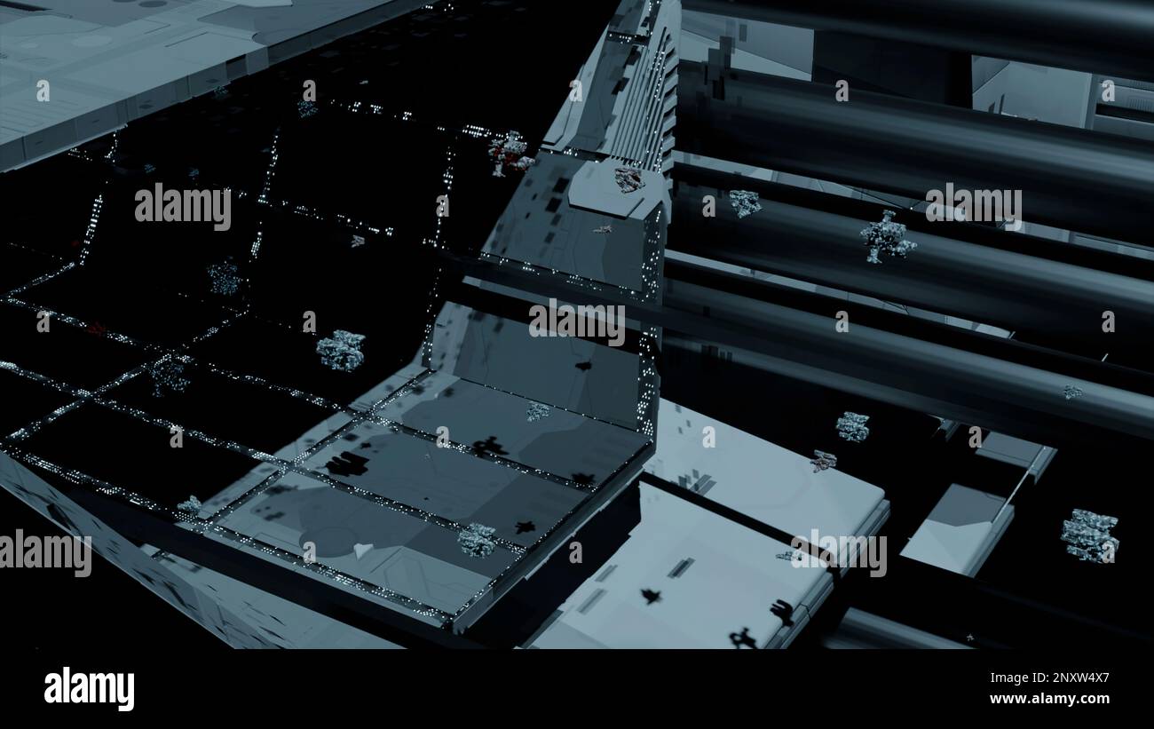 Abstract background with alien technologies. Design. Different details ...