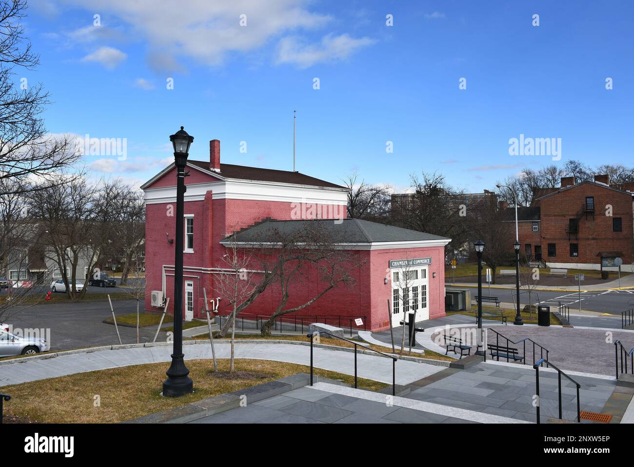 HUDSON, NEW YORK - 24 FEB 2023: Chamber of Commerce building at Henry ...