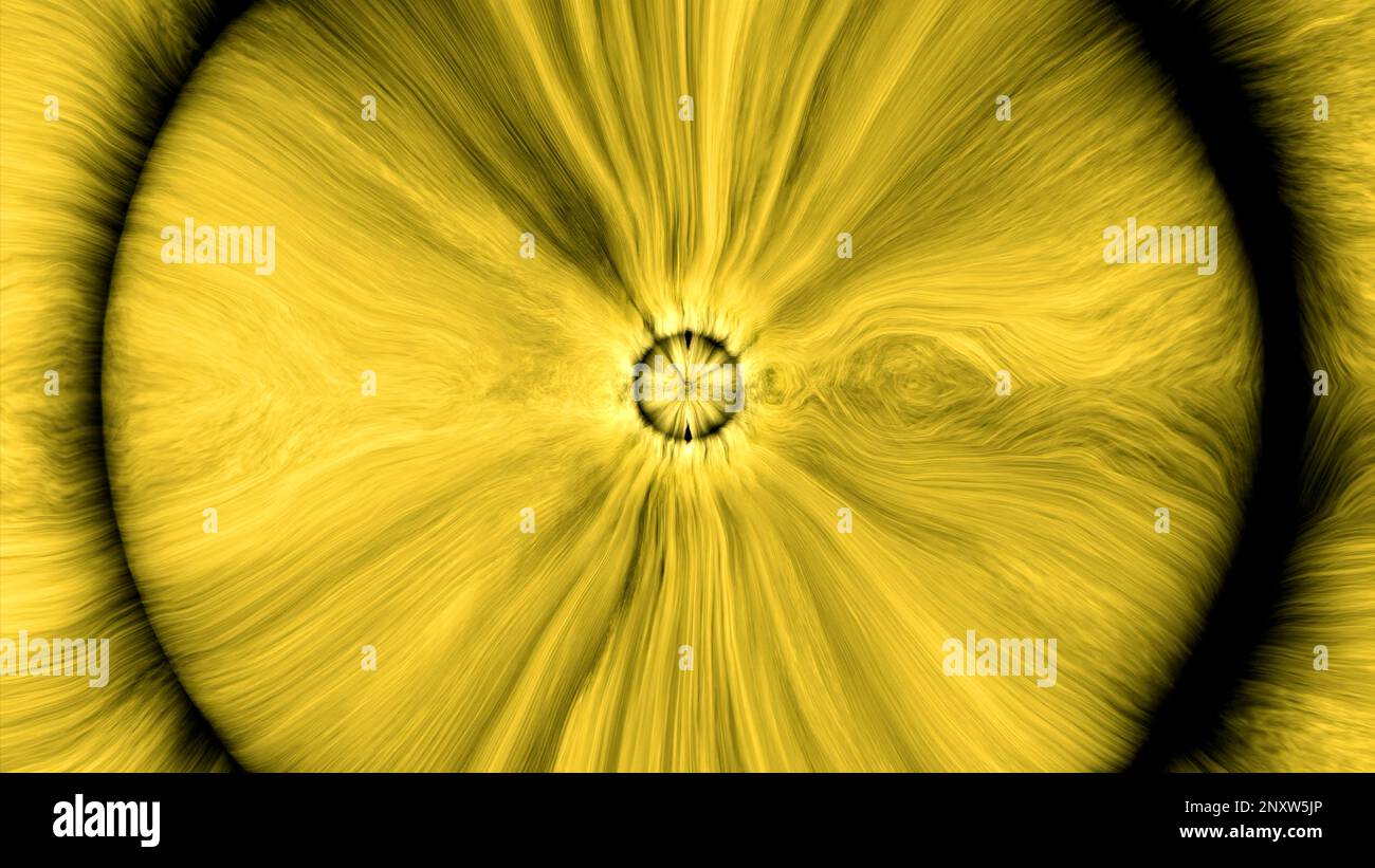 View inside of a black hole in outer space with the distortion of space ...
