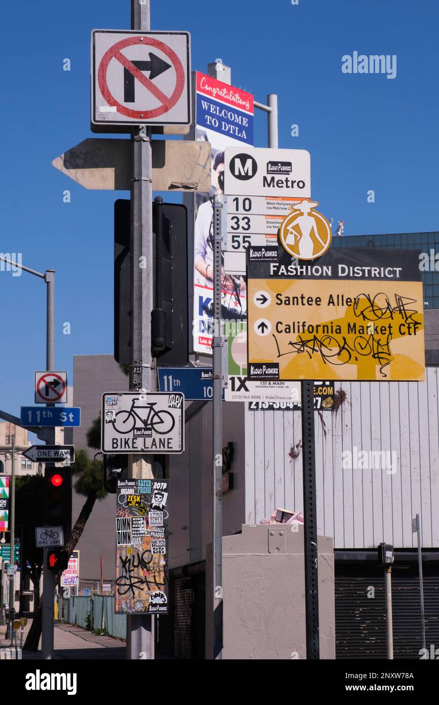 Traffic signs. Los Angeles, California, United States of America Stock ...