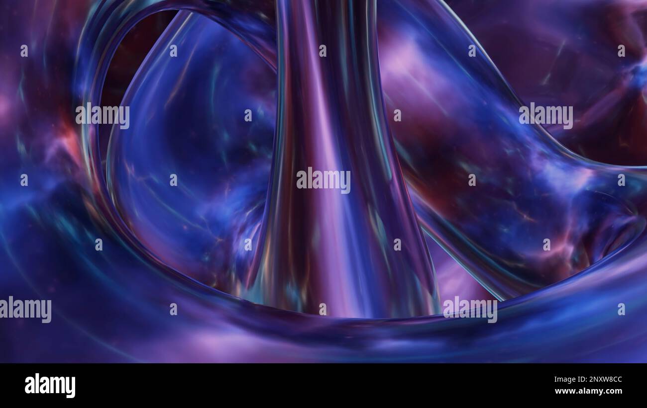 Abstract flexible purple bending shape. Design. Smooth slowly moving ...