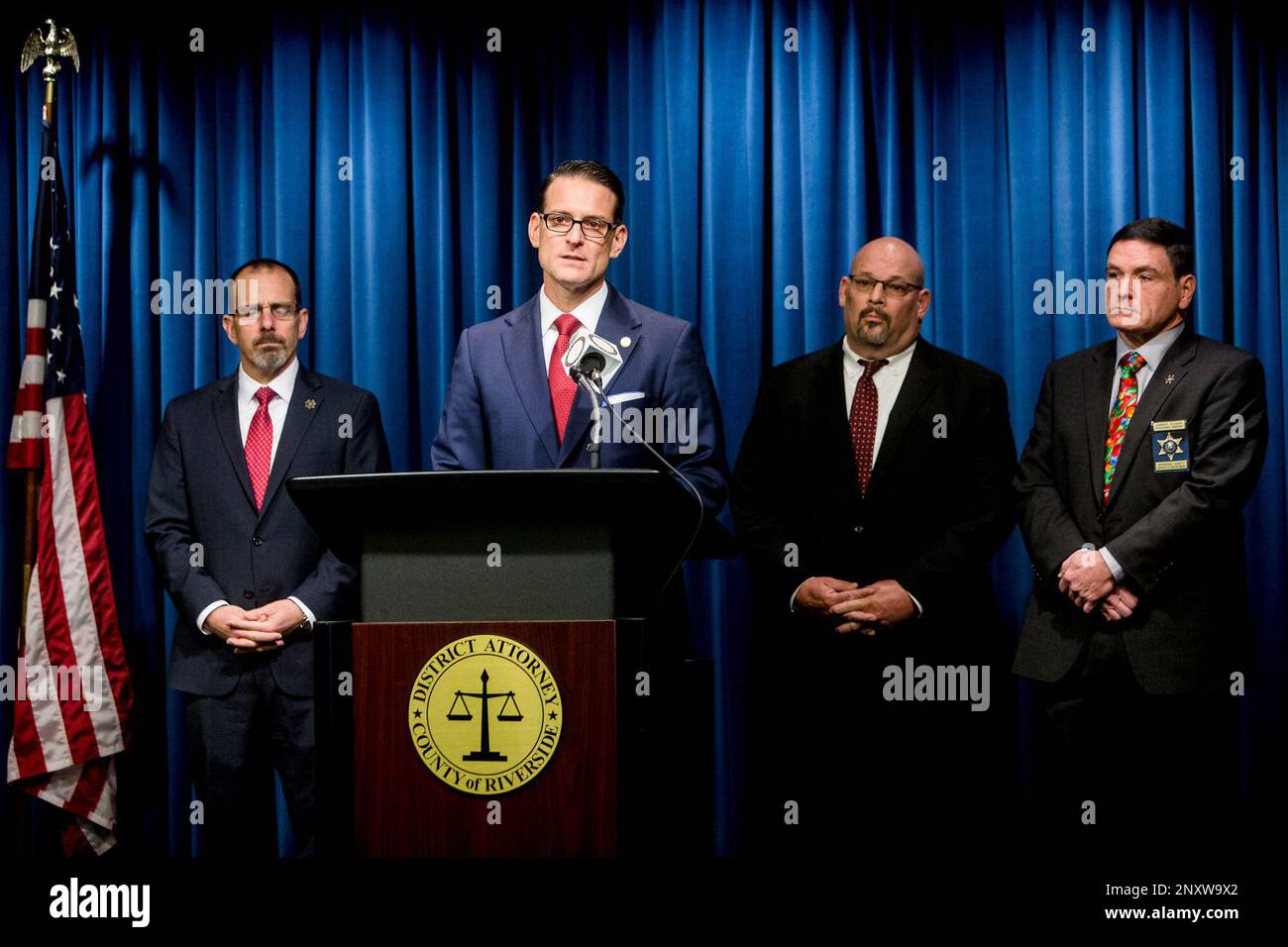 Riverside County District Attorney Mike Hestrin announces that former ...