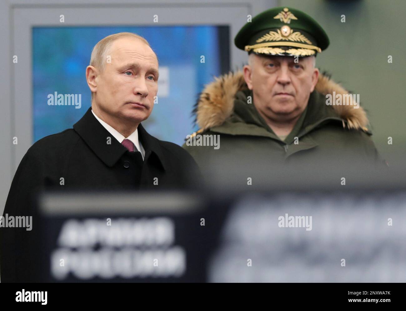 Russian President Vladimir Putin, left, and Russian Strategic Missile ...