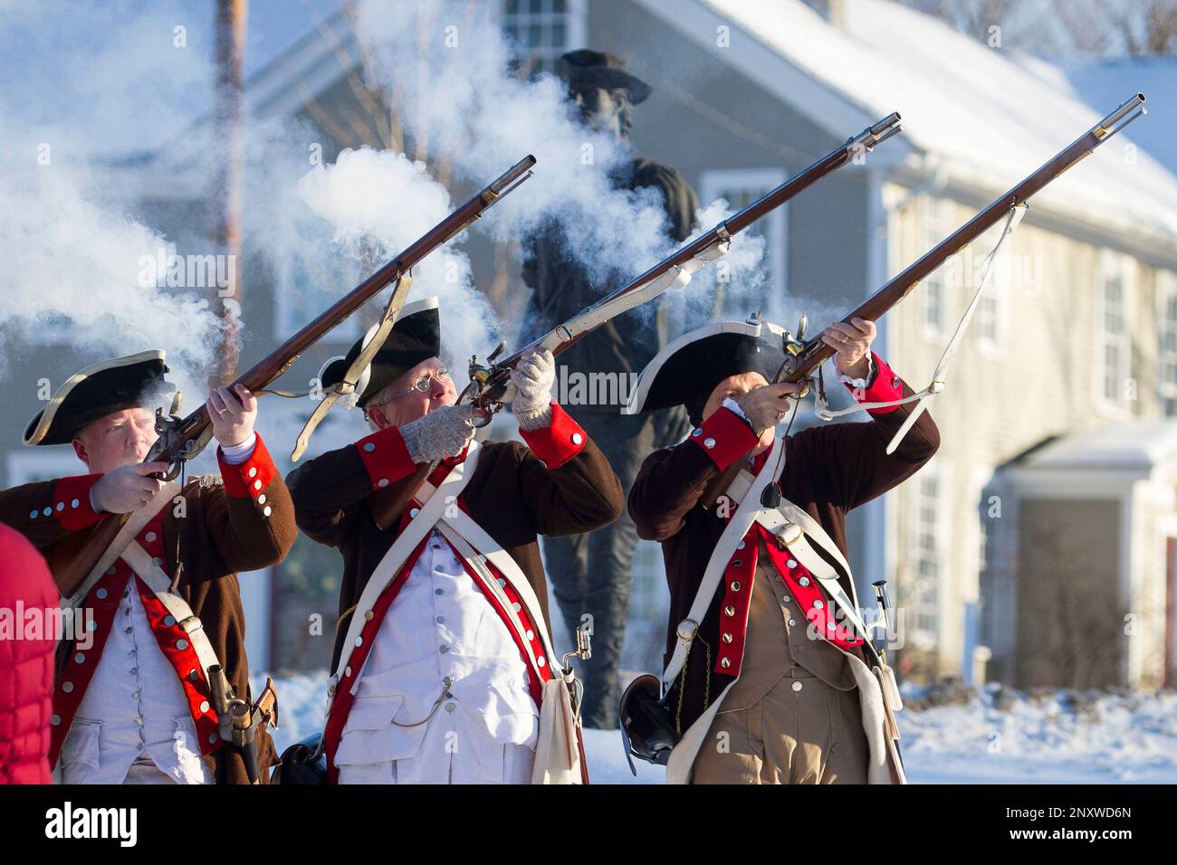 In this Saturday, Dec. 16, 2017 photo, Sons of the American Revolution ...