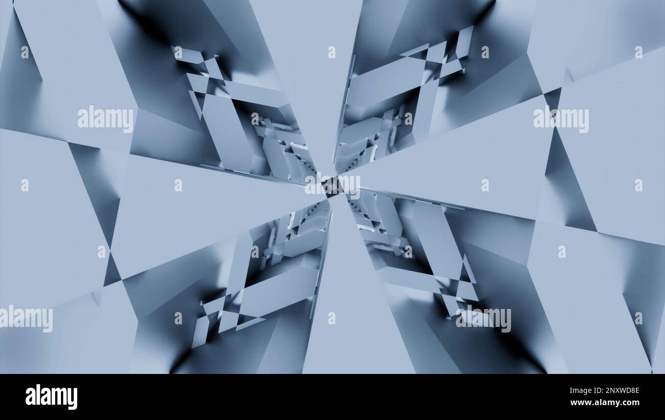 Abstract kaleidoscopic pattern with fractal spinning shapes. Design ...