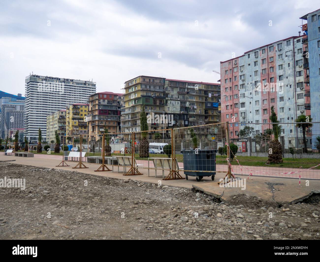 Old architecture of the seaside town. Resort town. Batumi architecture ...