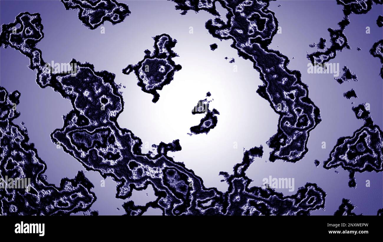 Abstract visualization of chemical reaction. Motion. Mixed solutions ...