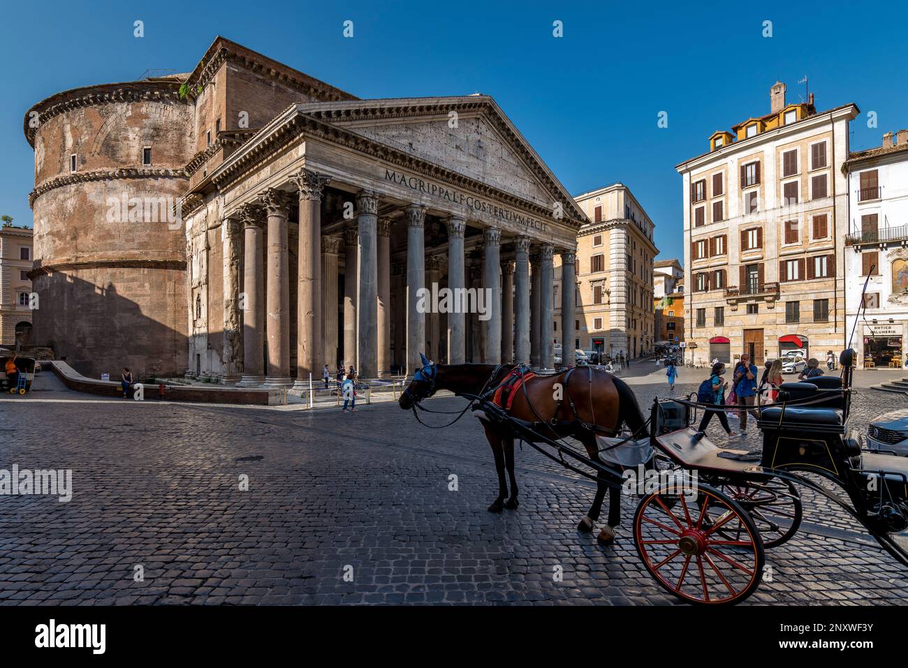 View of the Pantheon, piazza della rotonda, Rome, Italy, in the early ...