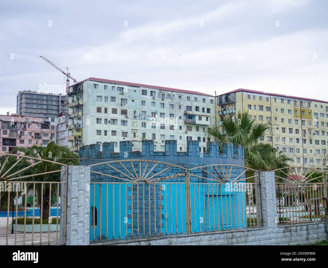 Old architecture of the seaside town. Resort town. Batumi architecture ...