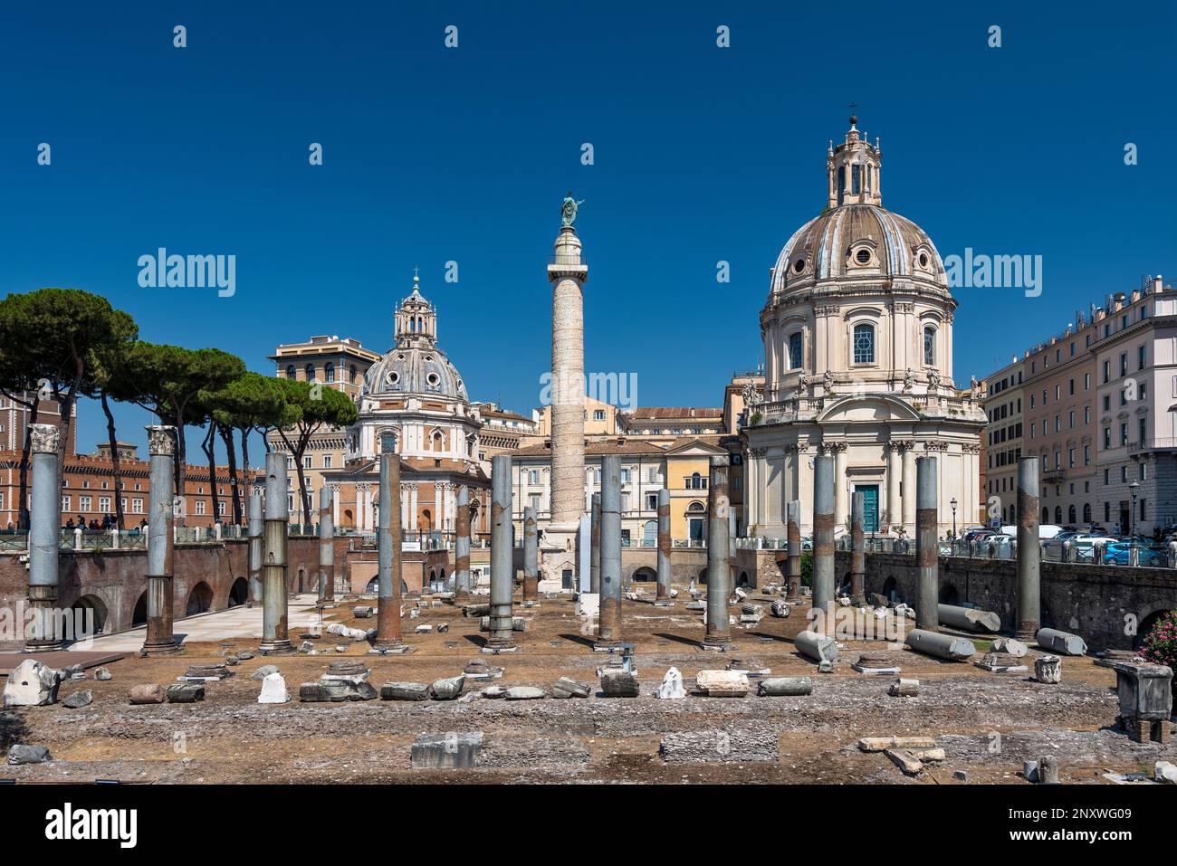 The Trajan's Forum and Basilica Ulpia, in Rome, Italy Stock Photo - Alamy