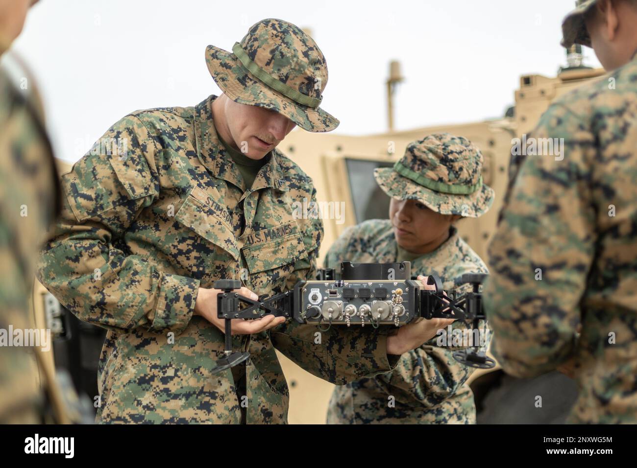 U.S. Marine Corps Lance Cpl. Dillon Stimson, left, and Sgt. Mariah ...