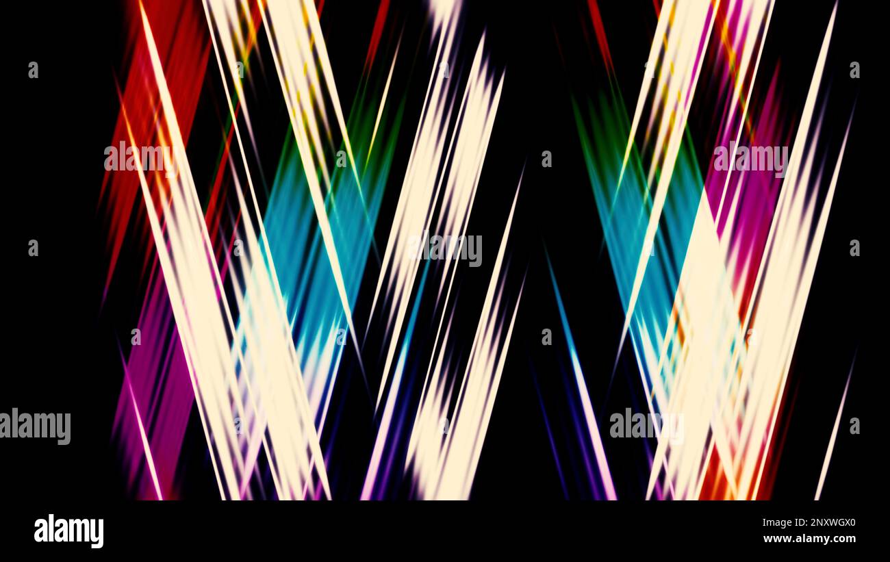 Abstract neon dashed colorful disco lines. Design. Led light lamps ...