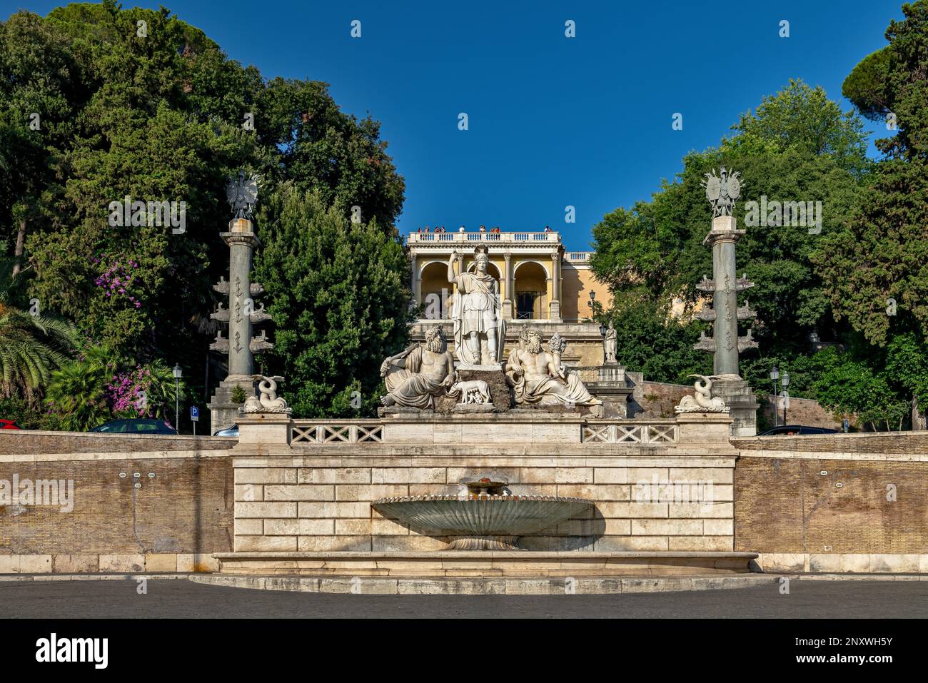 Fontana della Dea Roma, Piazza del Popolo, Rome, Italy Stock Photo - Alamy