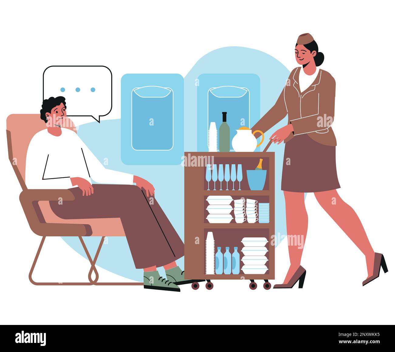 Passenger food service Stock Vector Images - Alamy