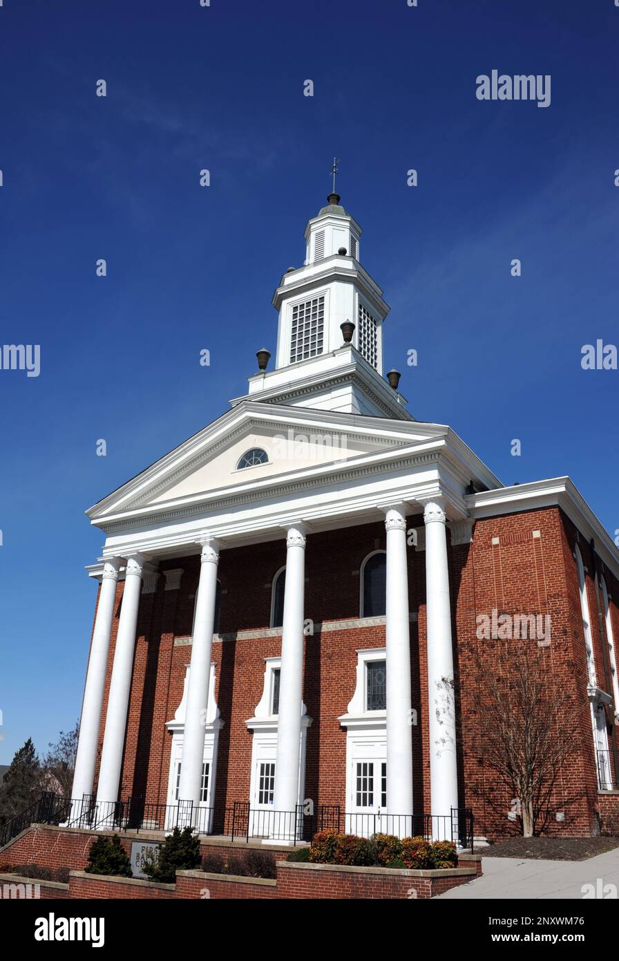 First Baptist Church sits in the Church Circle, in Kingsport, Tennessee ...