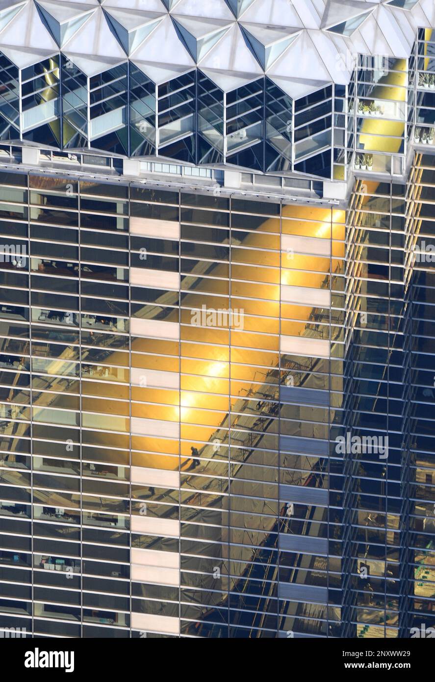 An aerial photo shows the refurbishment work of "The Asahi flame ...