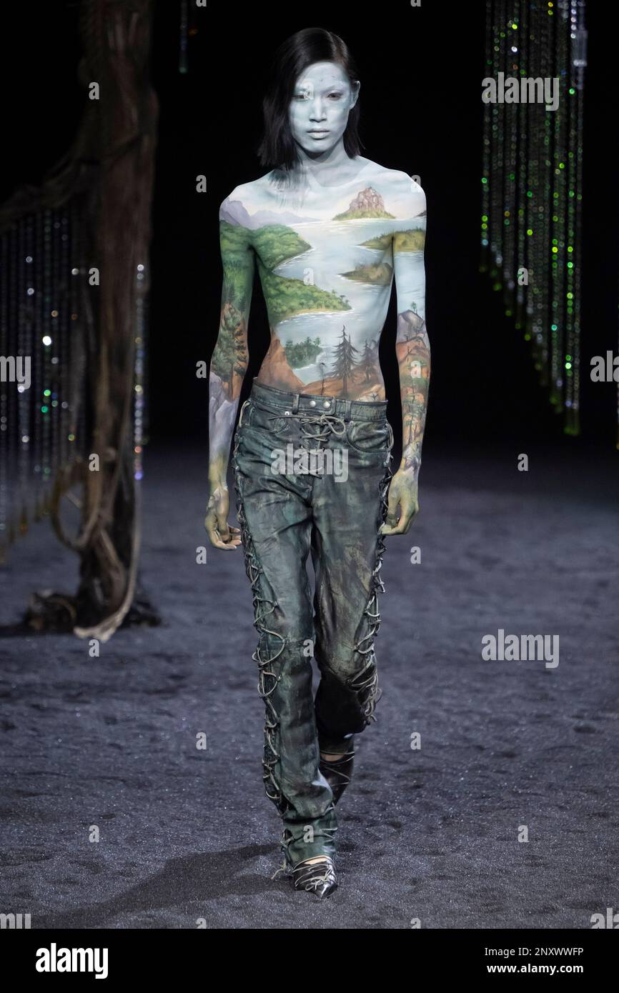 Models on the runway at the Acne fashion show during the Fall Winter ...