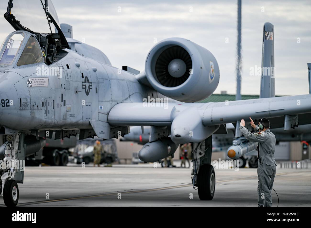 A U.S. Air Force crew chief from the 175th Aircraft Maintenance ...