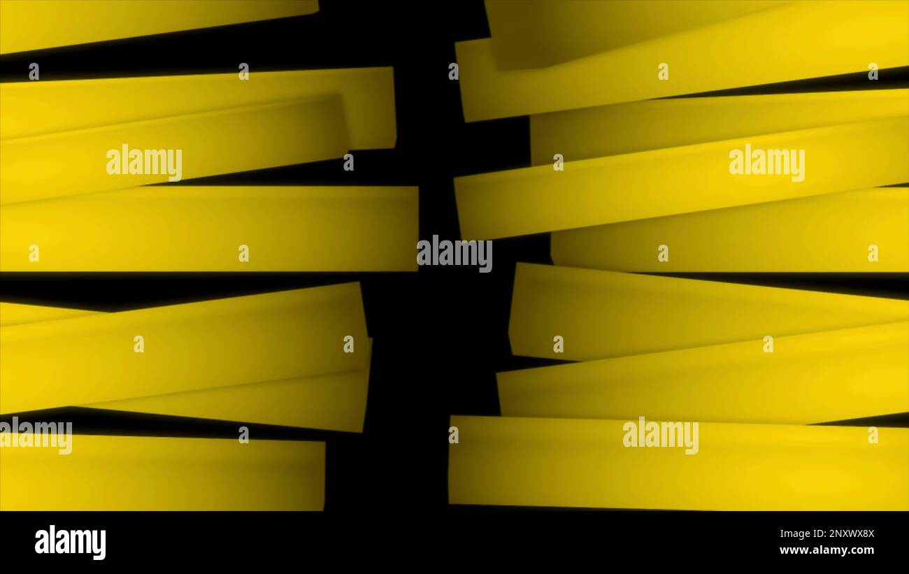 Pile of colorful stripes on a black background. Motion. Yellow wide ...
