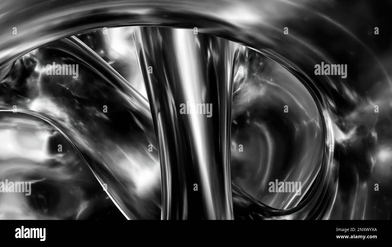 Abstract metallic glow of sticky substance. Design. Molten metal of ...