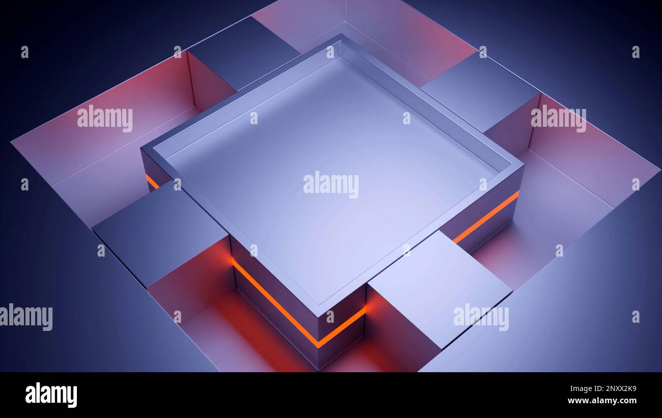 Endless optical illusion with four small cubes moving rhythmically ...