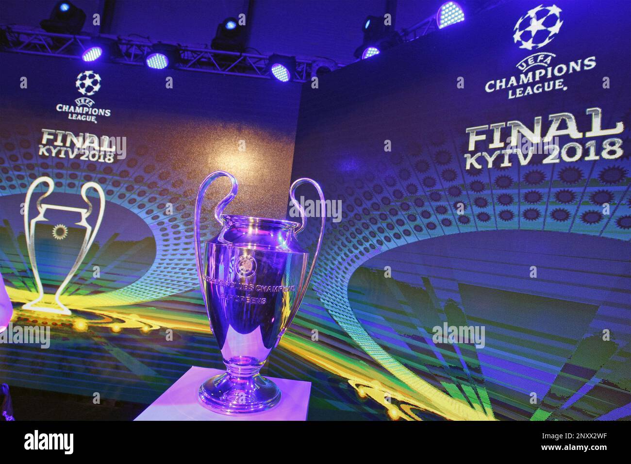 December 12, 2017 - Kiev, Ukraine - The Champions League trophy and the ...