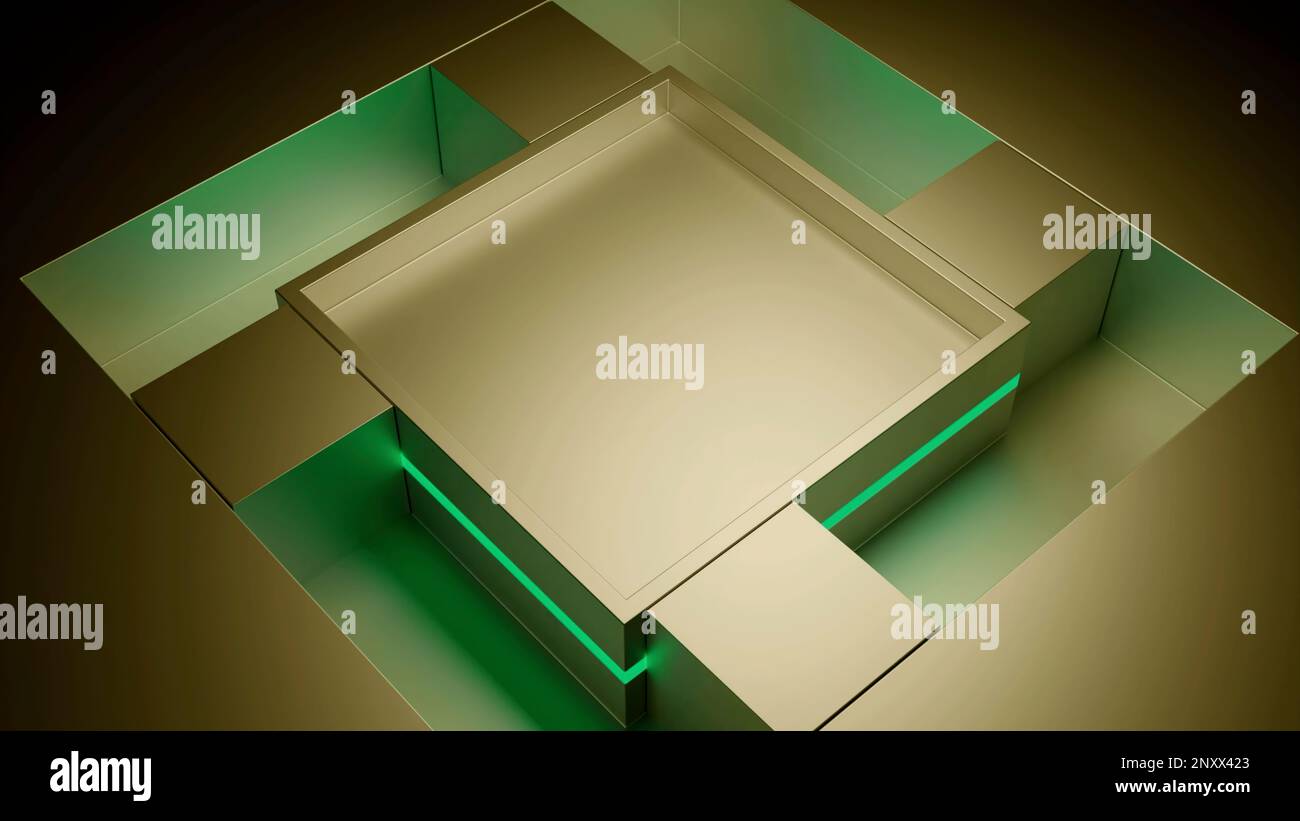 Endless optical illusion with four small cubes moving rhythmically ...