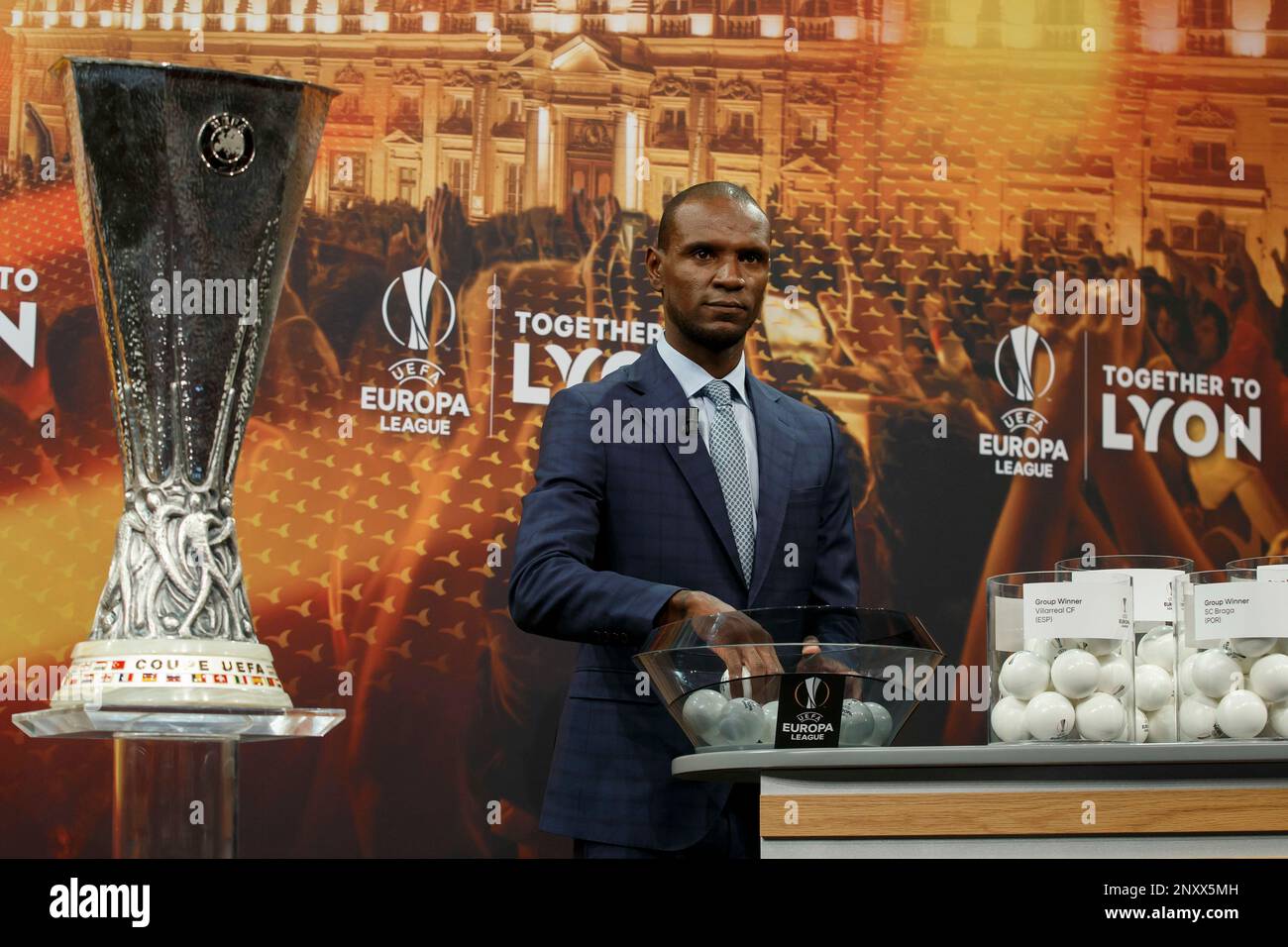 Former French soccer player Eric Abidal, ambassador for the UEFA Europa ...