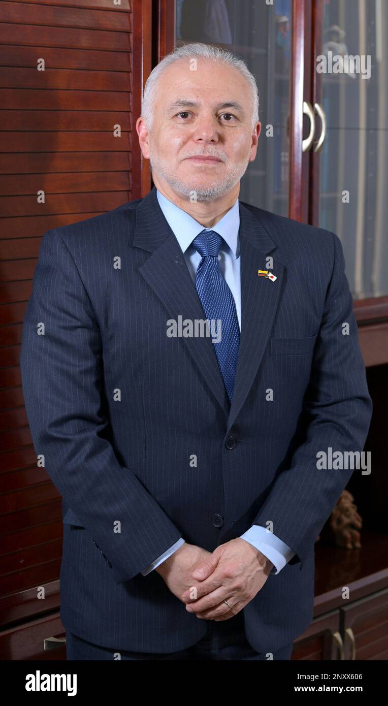 Jaime Barberis, the Ecuador's Ambassador to Japan, speaks during an ...