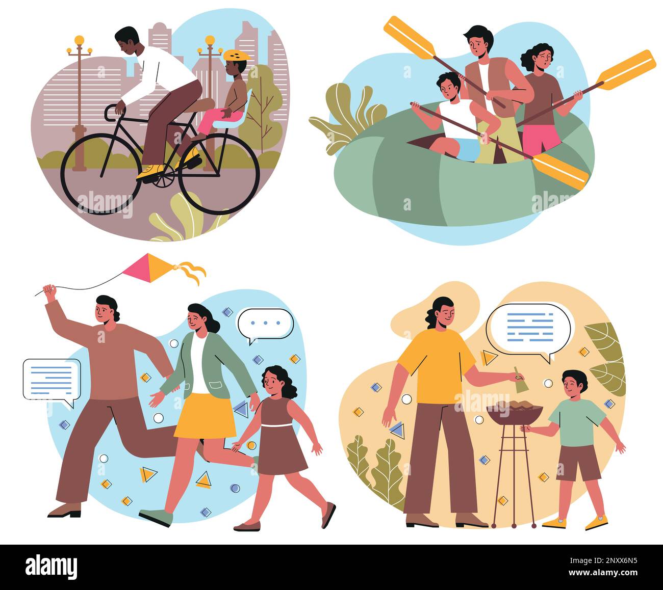 Set of families with outdoor activity Stock Vector Image & Art - Alamy