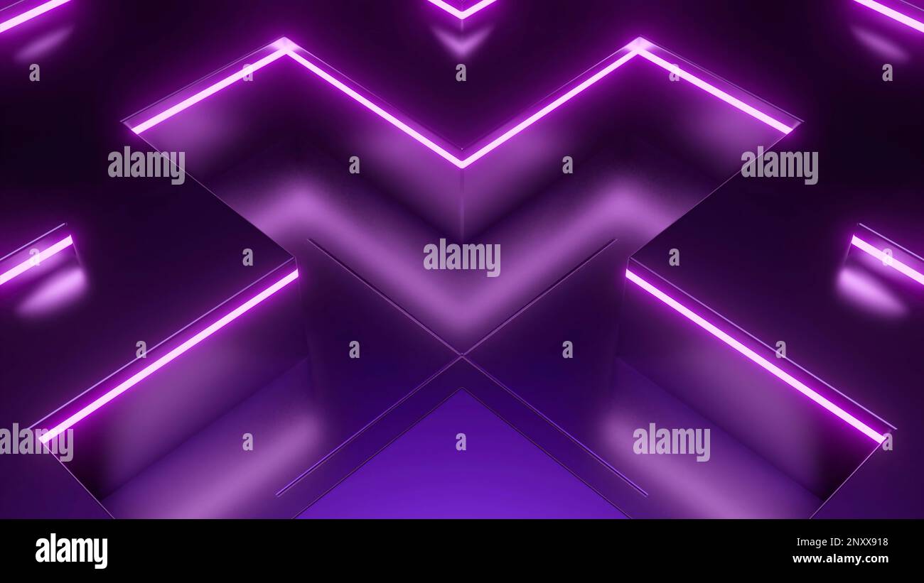 Pulsating and spreading motion of the X 3D shapes. Design. Neon crossed ...