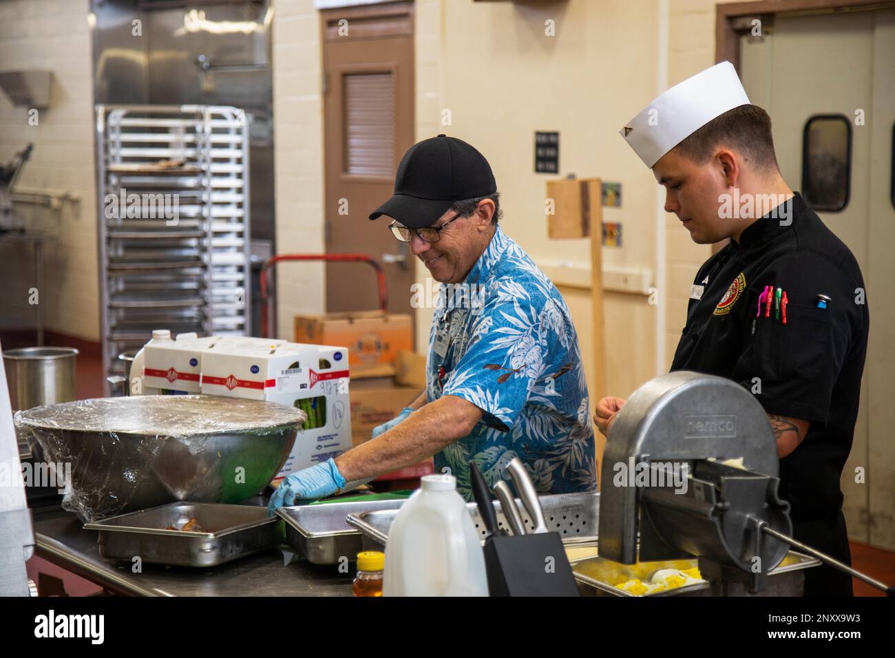 Alfred Von Goethe a sous chef, left, and U.S. Marine Corps Lance Cpl ...