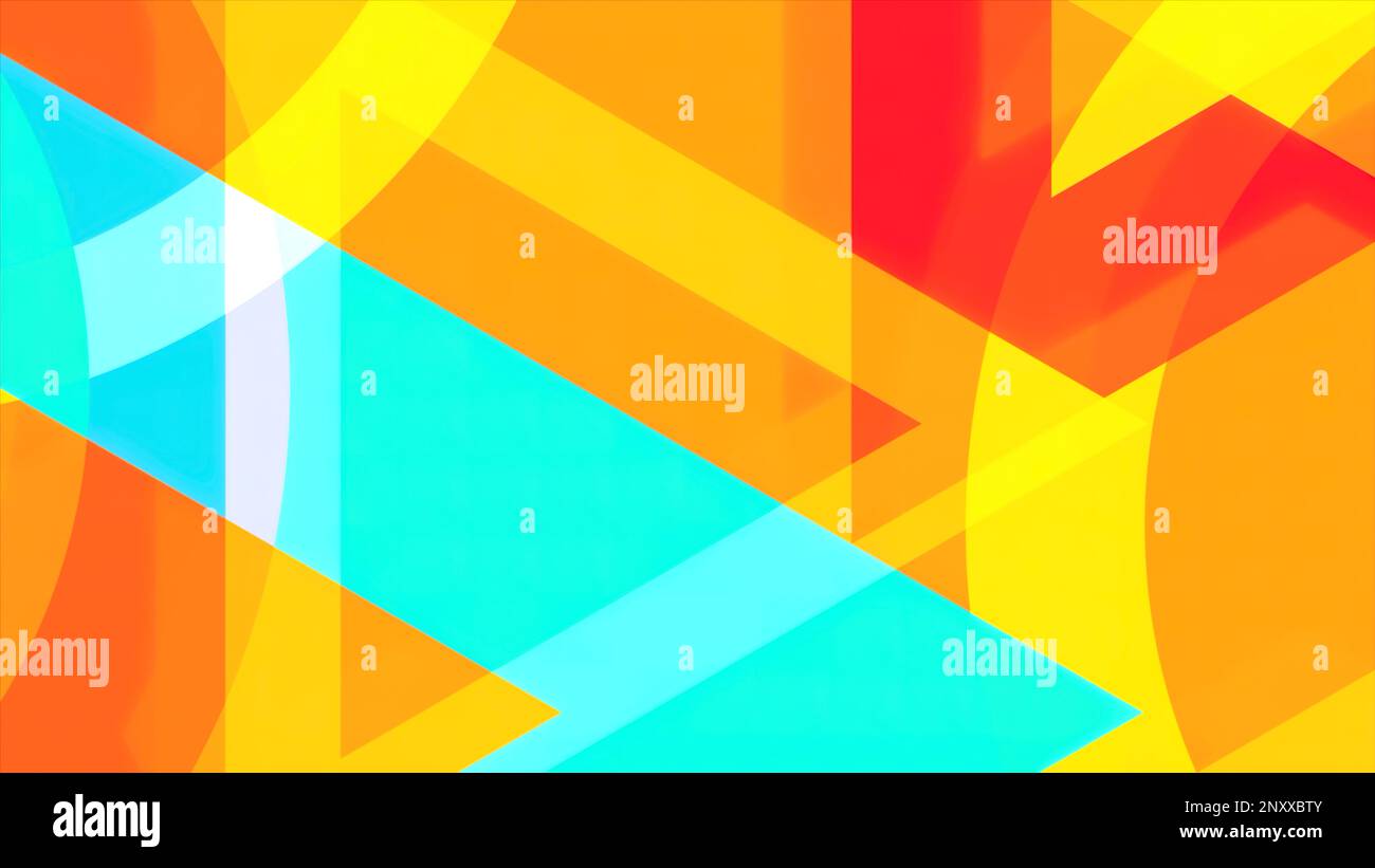 Colorful geometric background with a part of circle, triangles. Motion ...