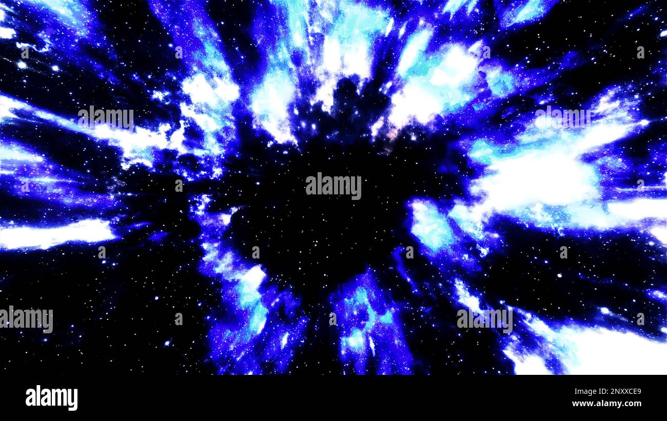 Abstract outer space background with spreading space energy of a ...