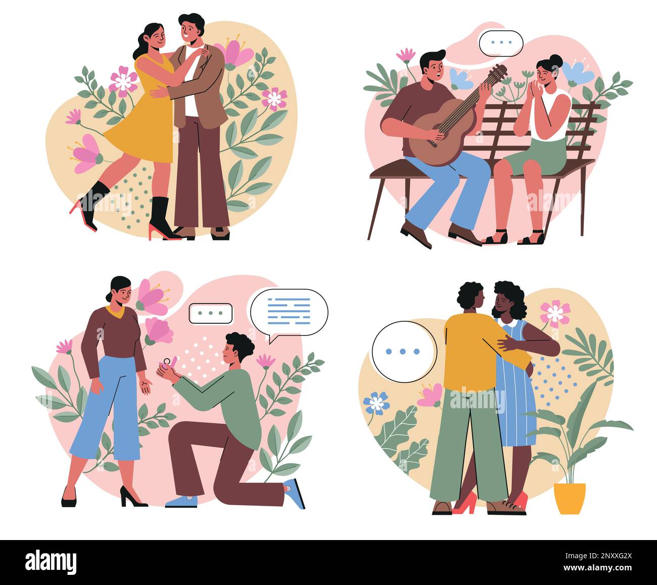 Love couples cartoon Cut Out Stock Images & Pictures - Alamy