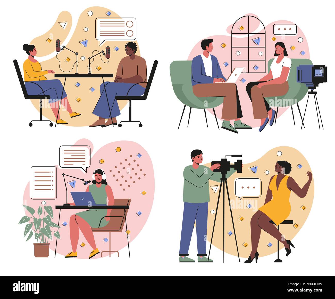 Female journalists Stock Vector Images - Alamy